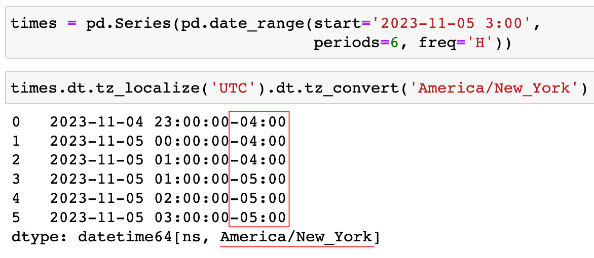 Working With Time Zones Daylight Saving Time In Pandas